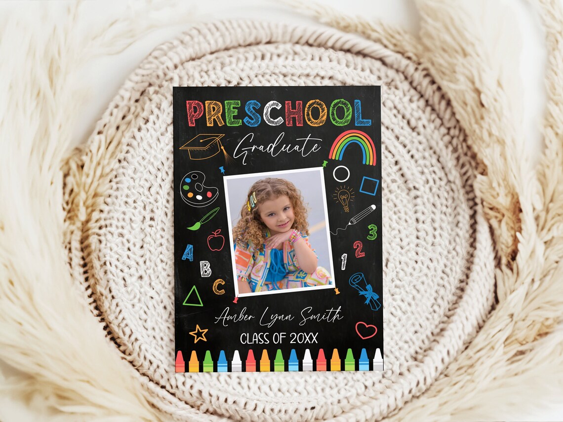 EDITABLE Preschool Graduation Announcement, Graduate Invitation ...