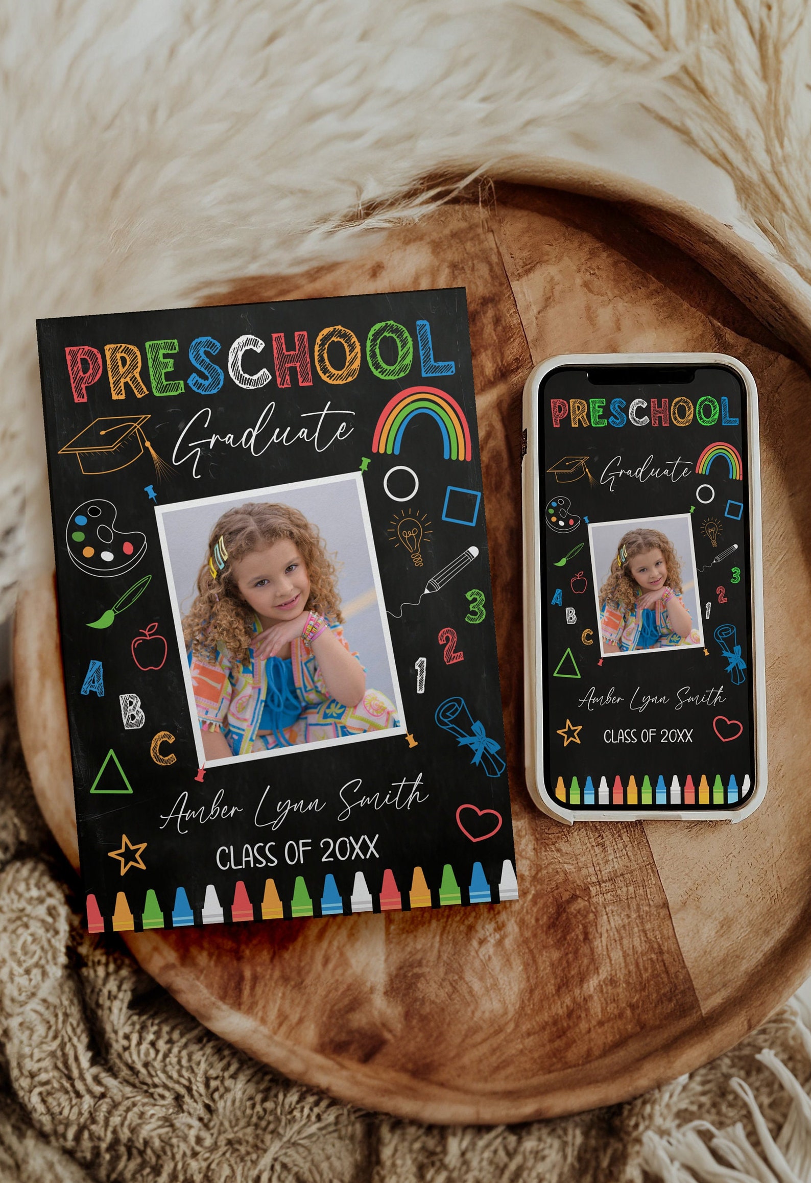 EDITABLE Preschool Graduation Announcement, Graduate Invitation ...