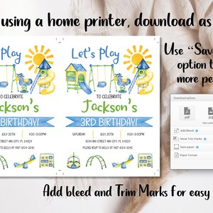 EDITABLE Playground Birthday Invitation Template, Any Age, Let's Play ...