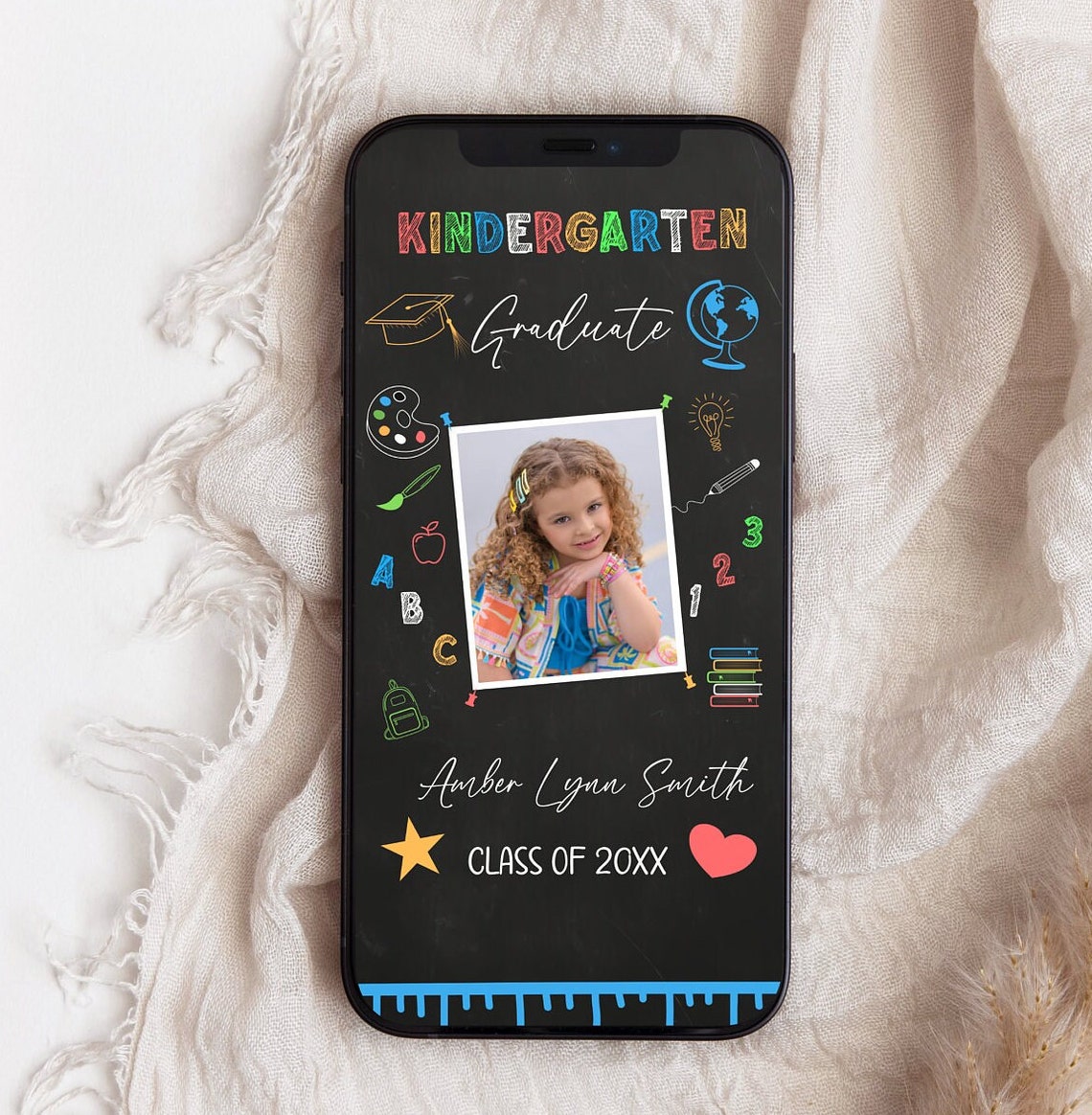 EDITABLE Kindergarten Graduation Announcement, Graduate Invitation ...