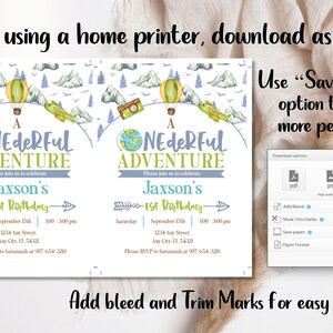 EDITABLE A Onederful Adventure Birthday Invitation Template, Wild ...