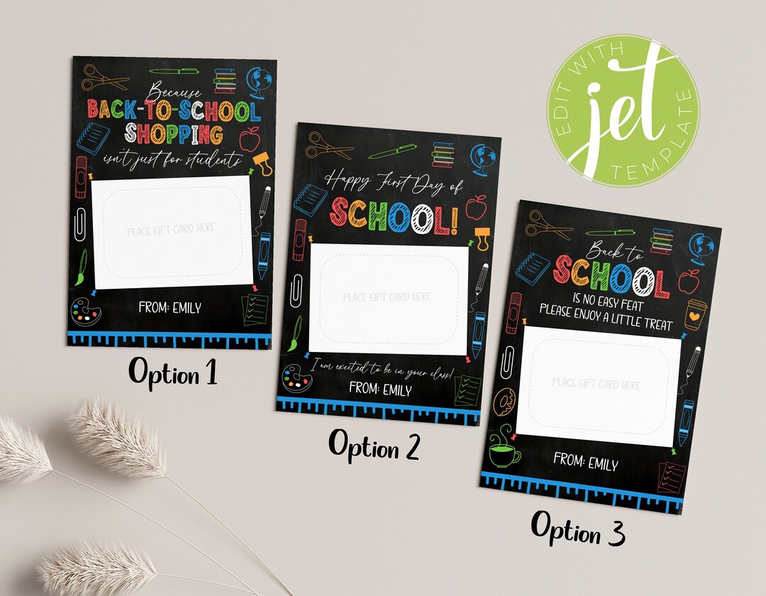 EDITABLE Colorful Teacher Gift Card Holder Template, Back to School ...
