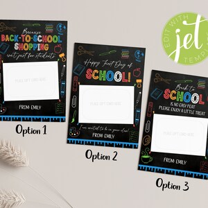EDITABLE Colorful Teacher Gift Card Holder Template, Back to School ...