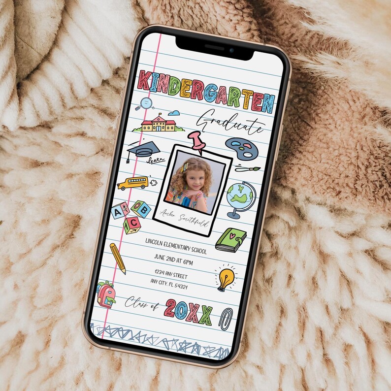 EDITABLE Kindergarten Graduation Announcement, Graduate Invitation ...