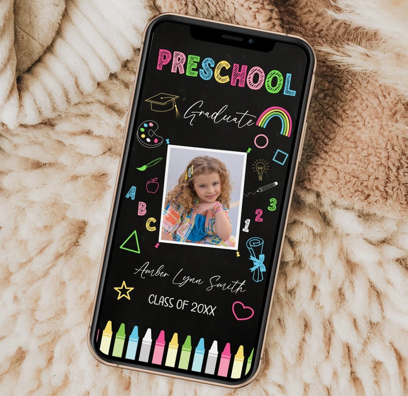 EDITABLE Preschool Graduation Announcement, Graduate Invitation ...