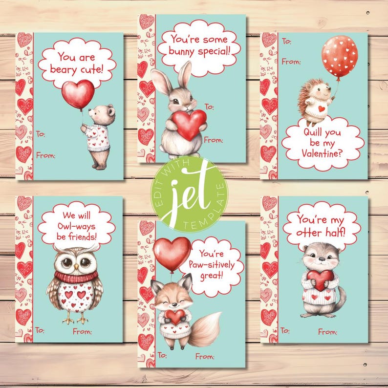 EDITABLE Woodland Valentine's Day Cards Template, Story Book Valentine ...