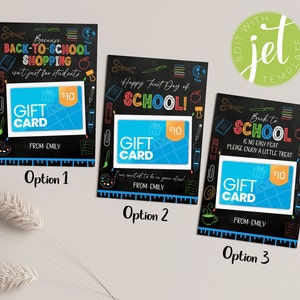 EDITABLE Colorful Teacher Gift Card Holder Template, Back to School ...