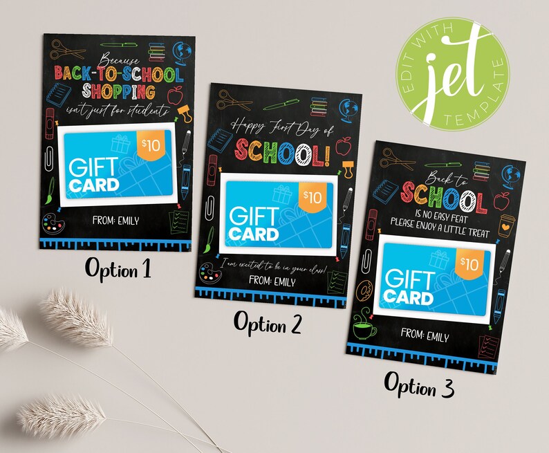 EDITABLE Colorful Teacher Gift Card Holder Template, Back to School ...