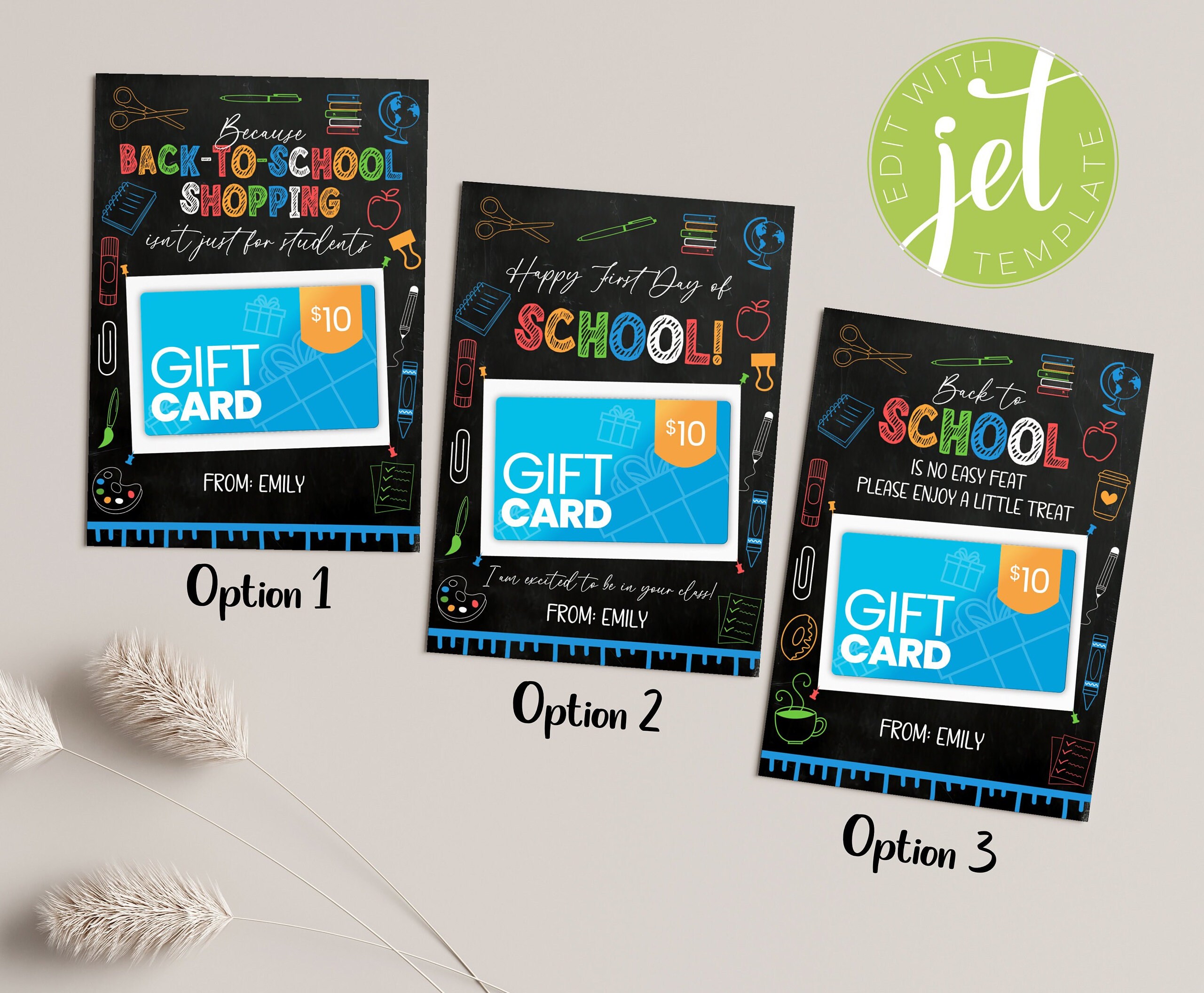 EDITABLE Colorful Teacher Gift Card Holder Template, Back to School ...