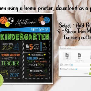 EDITABLE Sports First Day of School Sign Template, Boy Back to School ...