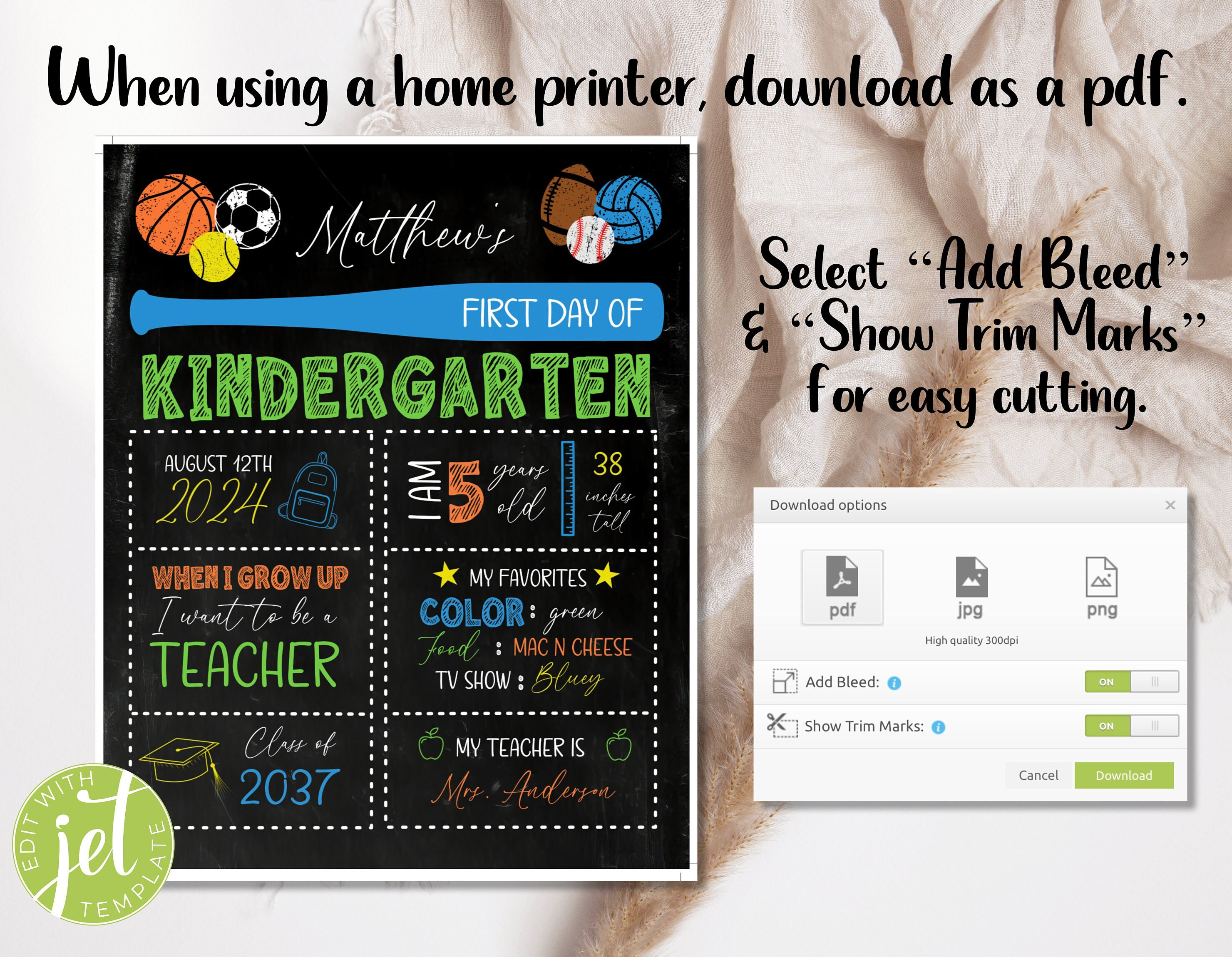 EDITABLE Sports First Day of School Sign Template, Boy Back to School ...