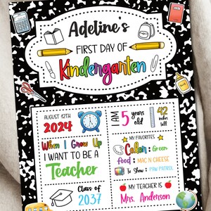 EDITABLE Composition Notebook First or Last Day of School Sign Template ...