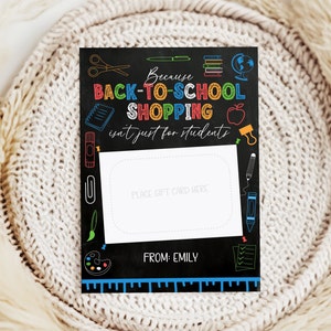 EDITABLE Colorful Teacher Gift Card Holder Template, Back to School ...