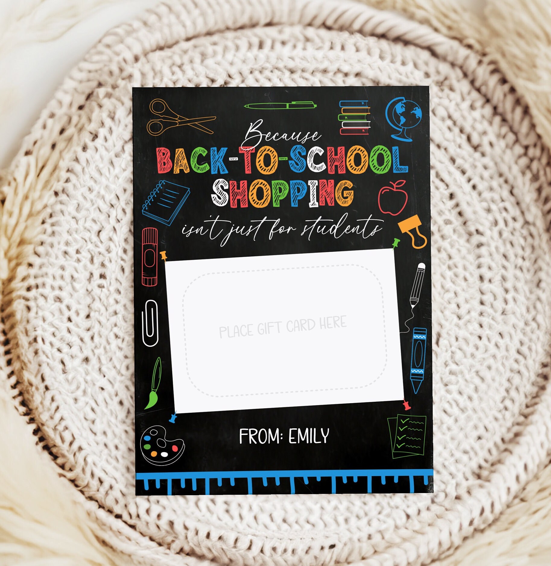 EDITABLE Colorful Teacher Gift Card Holder Template, Back to School ...