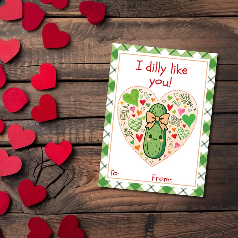 EDITABLE Pickle Valentine's Day Cards Template, Dill Pickle Valentine ...