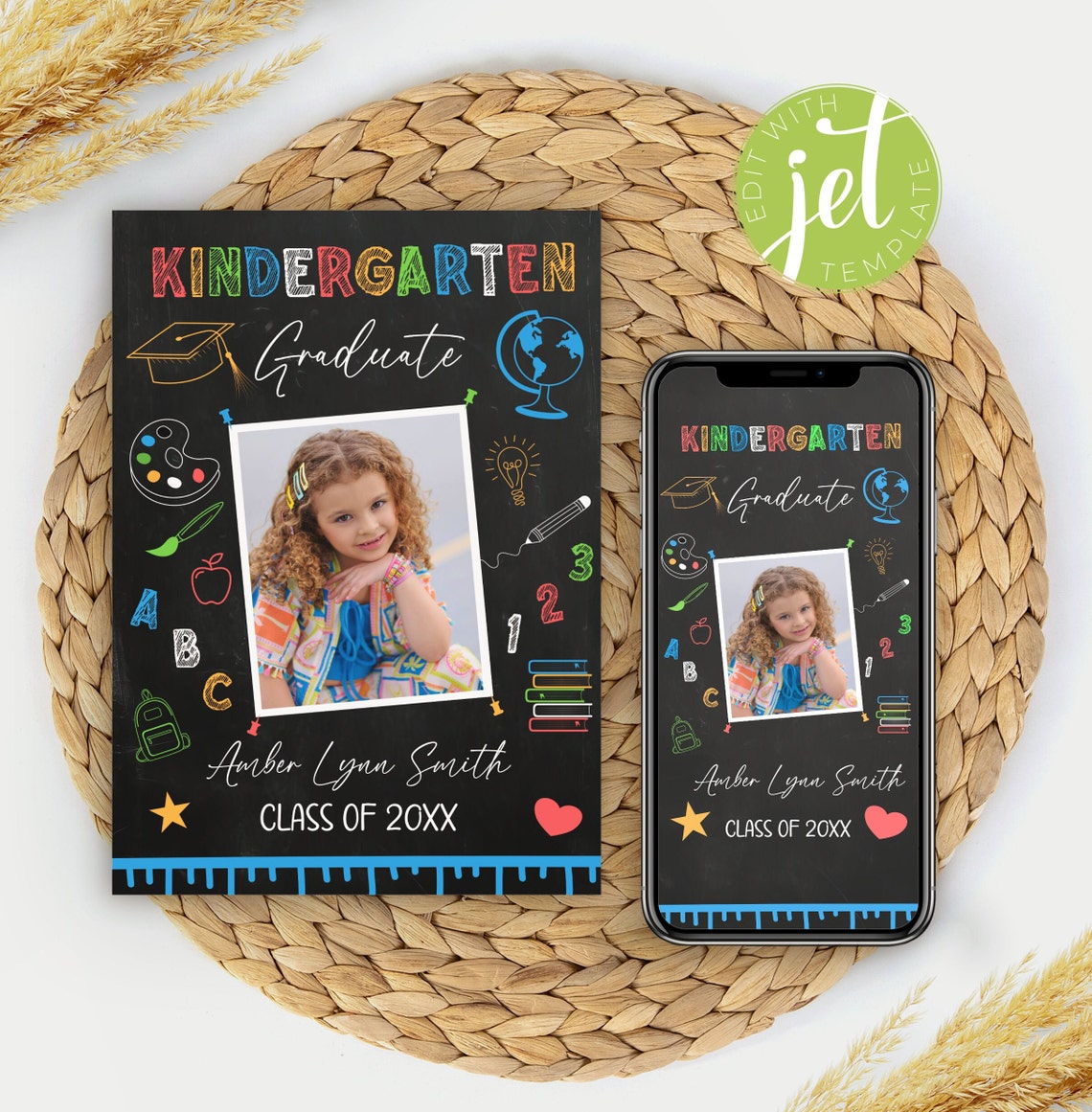 EDITABLE Kindergarten Graduation Announcement, Graduate Invitation ...