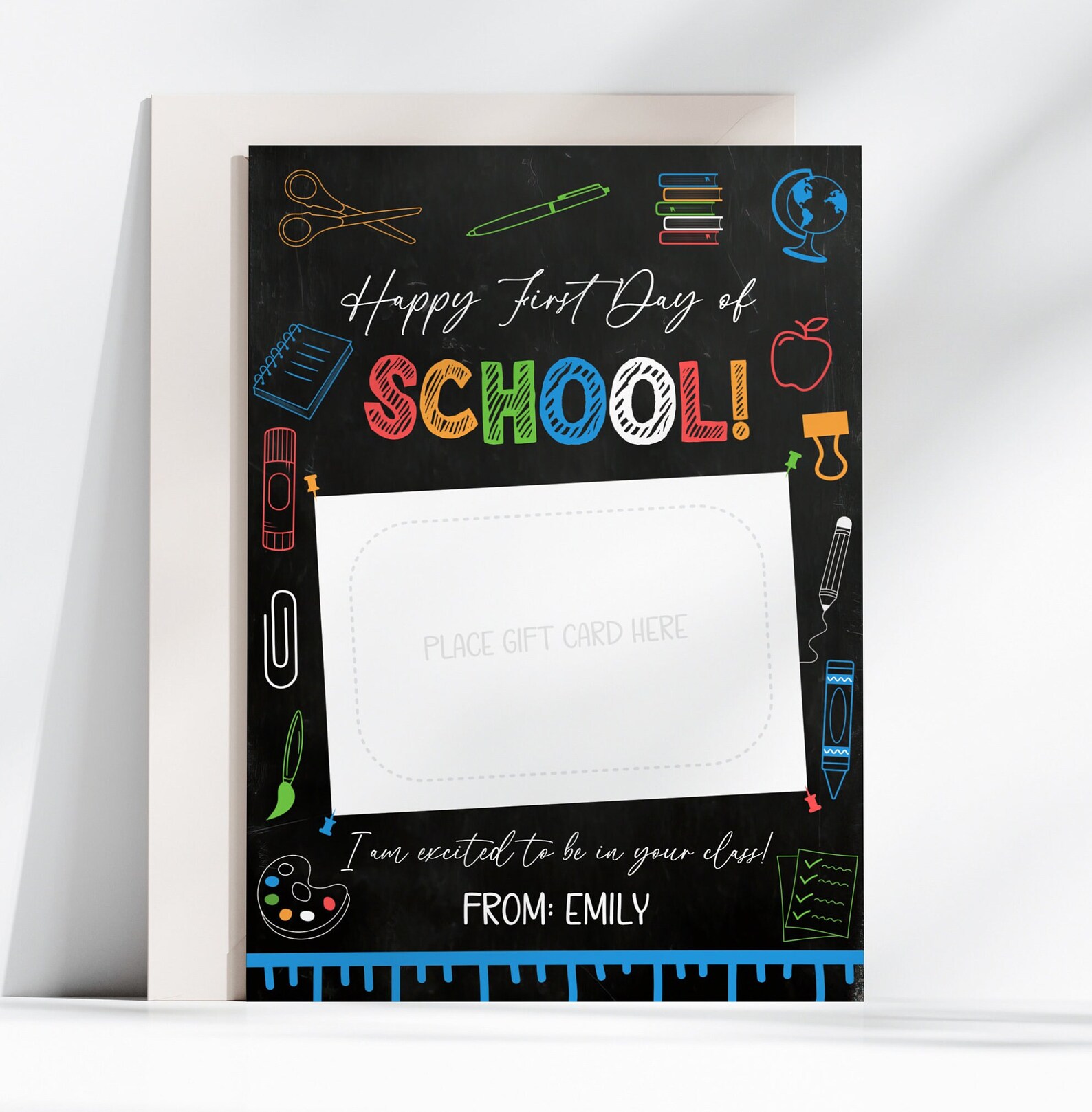 EDITABLE Colorful Teacher Gift Card Holder Template, Back to School ...