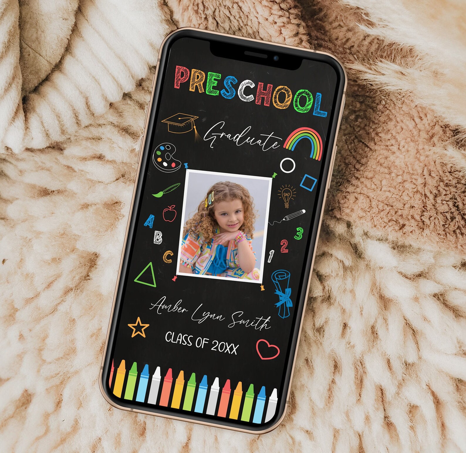 EDITABLE Preschool Graduation Announcement, Graduate Invitation ...