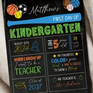 EDITABLE Sports First Day of School Sign Template, Boy Back to School ...