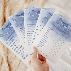 EDITABLE Narwhal Baby Shower Games Bundle, Under the Sea Baby Shower ...