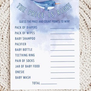 EDITABLE Narwhal Baby Shower Games Bundle, Under the Sea Baby Shower ...