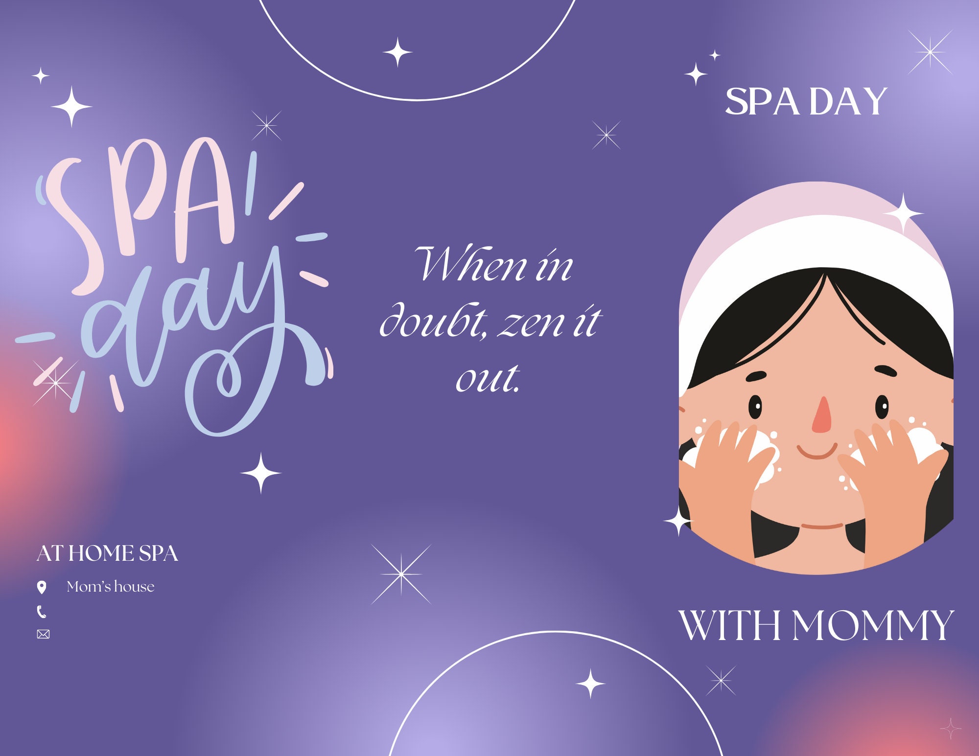 At Home Mom and Me Spa Day Brochure - Etsy