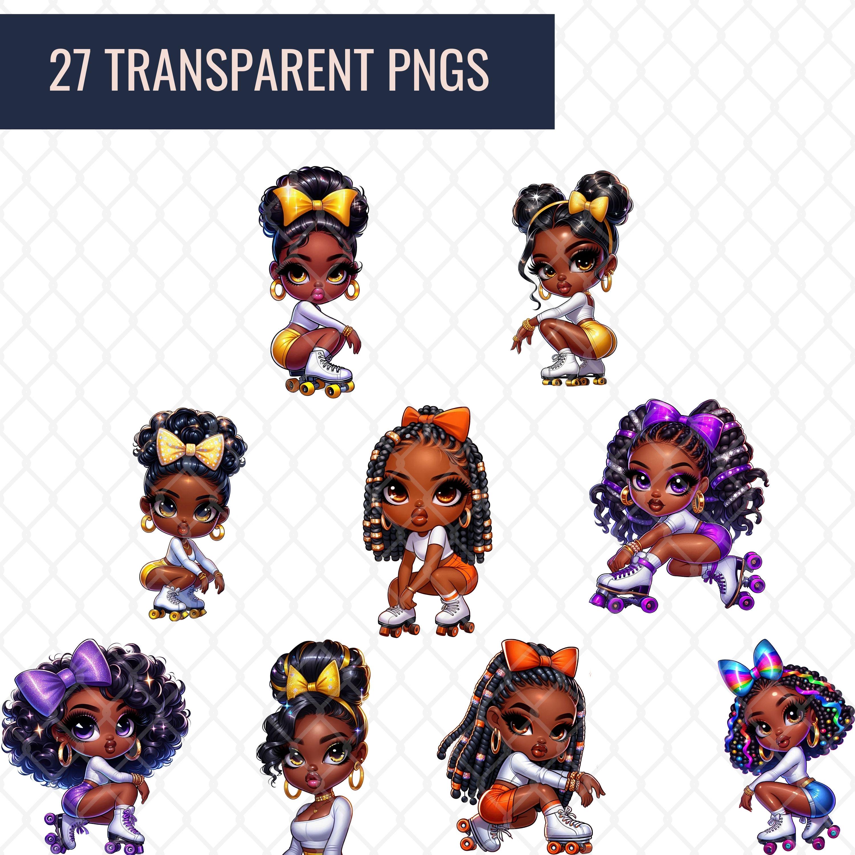 Rollin in Style | 27 PNG Clipart | African American Fashionista Chibi ...