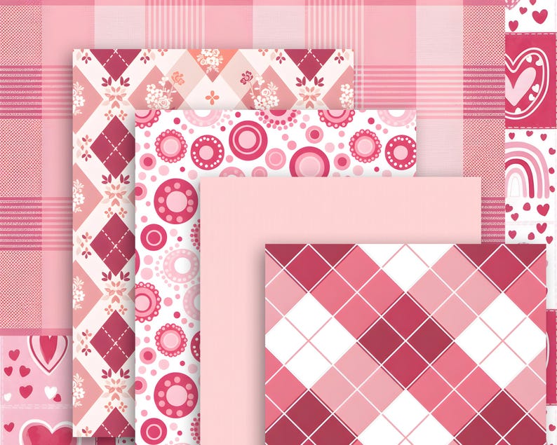 Pink Ribbon Seamless Patterns | 22 Breast Cancer Awareness JPG Bundle ...