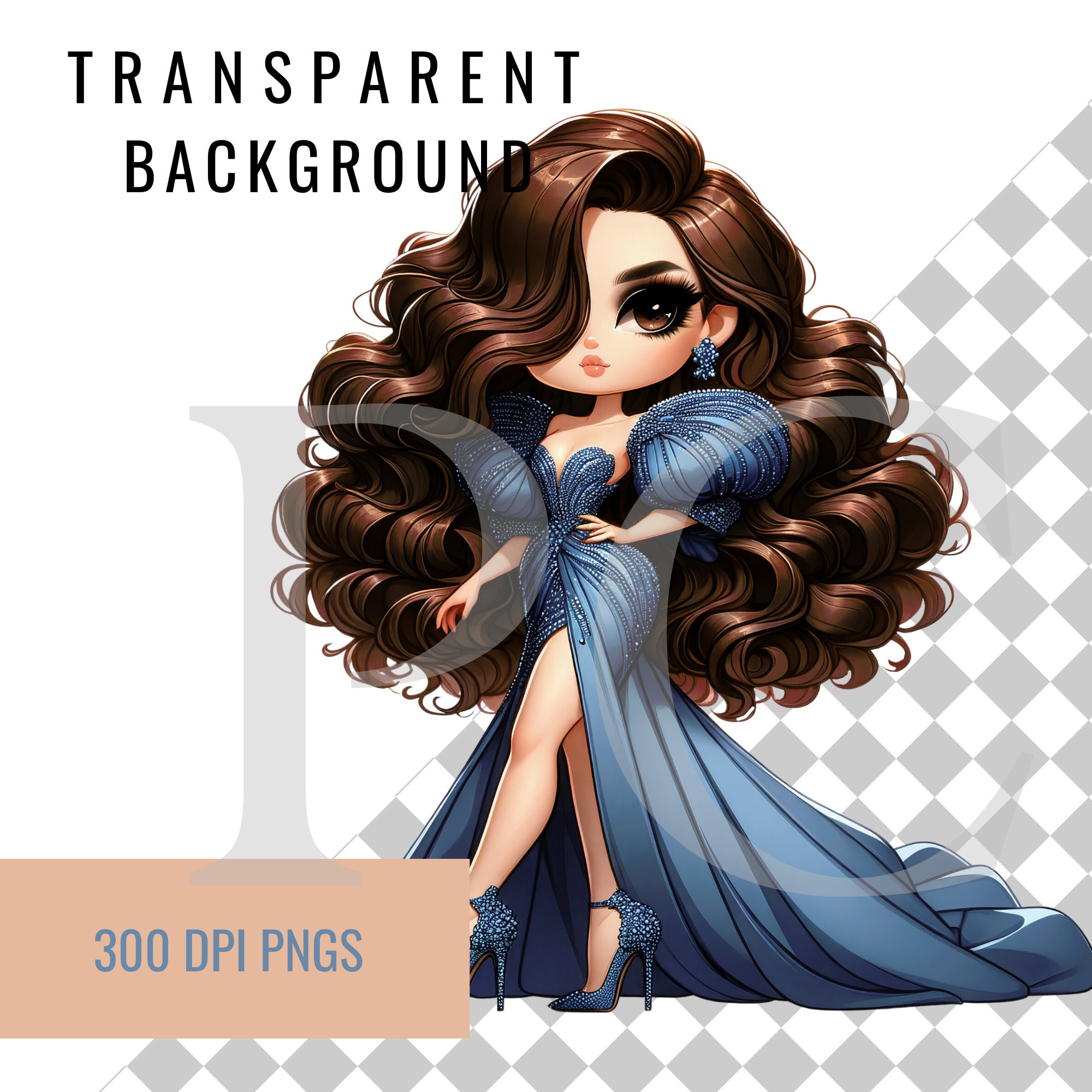 26 Chic Chibi Clipart PNG INSTANT DOWNLOAD Fashionable, Instant Download, Clipart, Printable ...