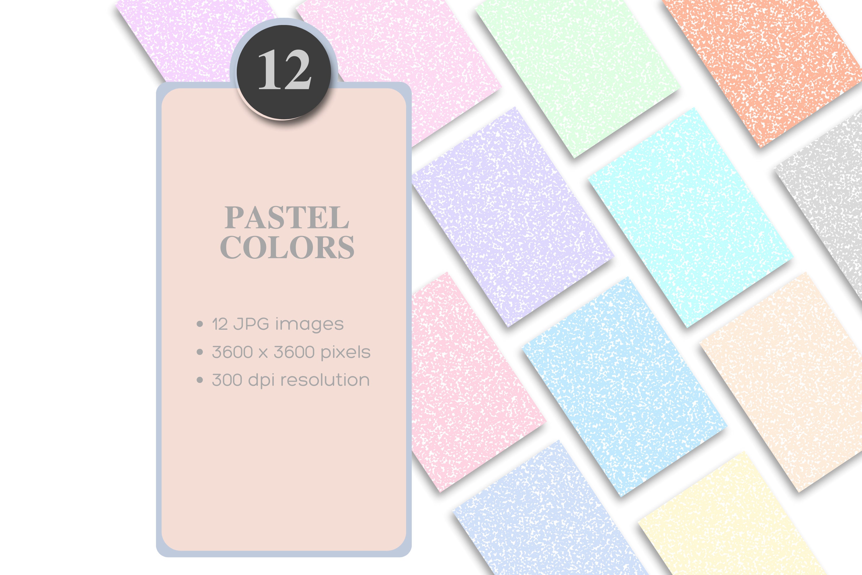 Pastel Composition Book Digital Paper: 12x12 Scrapbook Patterns ...