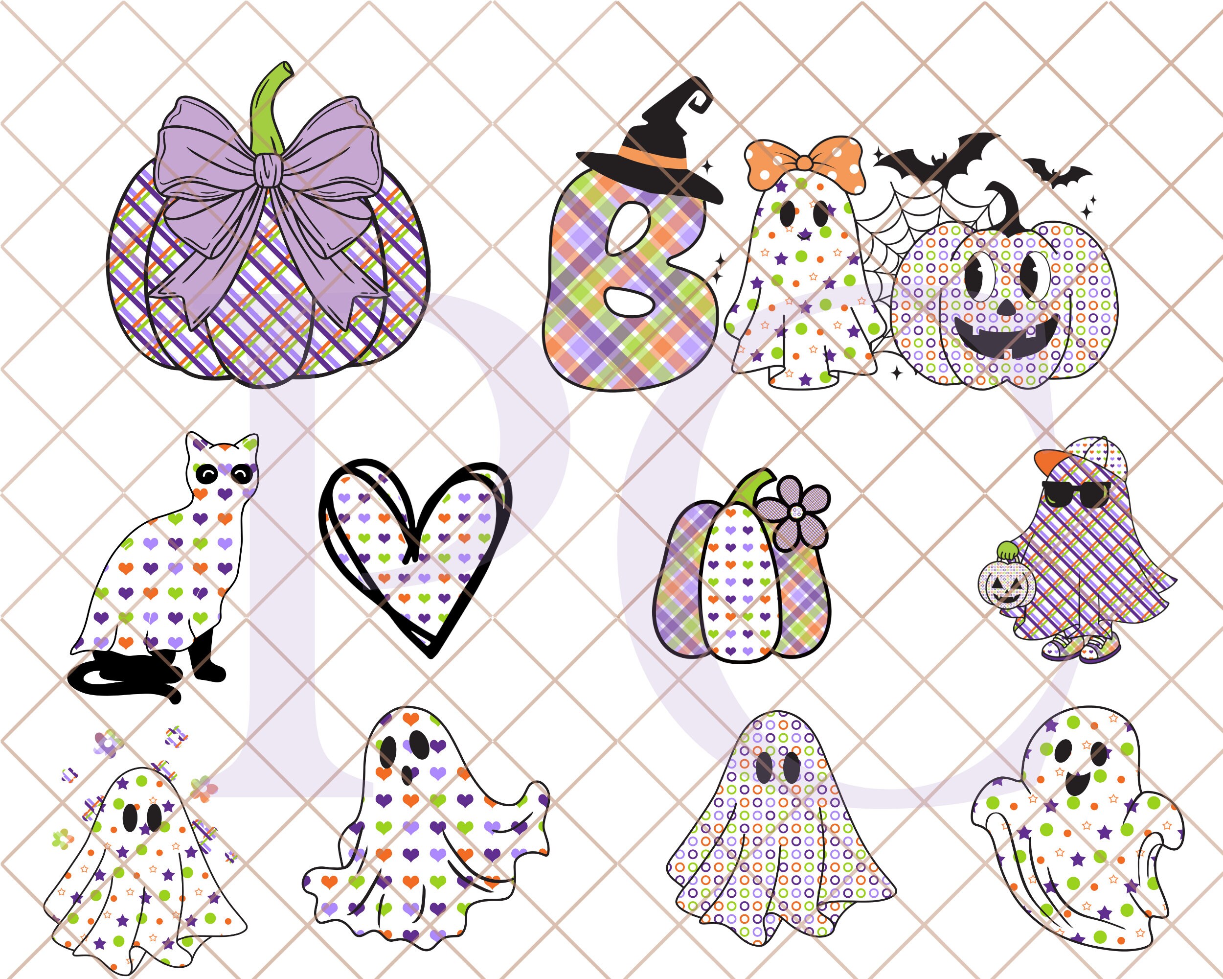 Halloween Doodle Alphabet Bundle, Halloween PNG Letters, Numbers ...