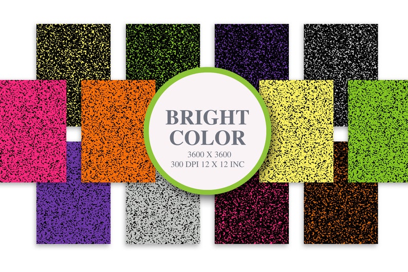 Composition Book Cover Digital Paper: Bright Colors Pattern (digital ...