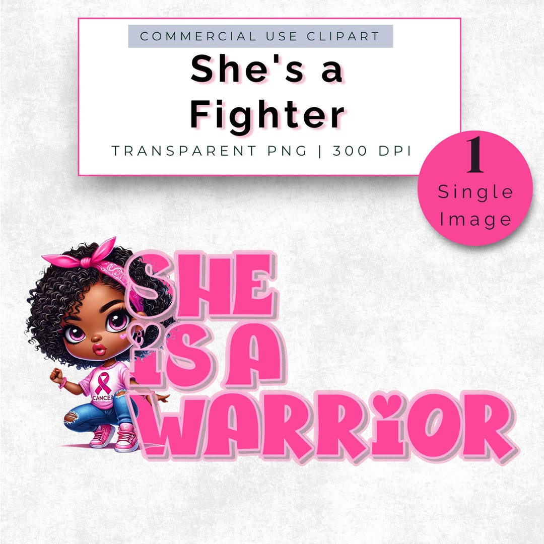Pink Ribbon Warrior Girl PNG | Breast Cancer Awareness | Cute Chibi ...