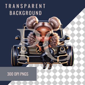 Chibi-style African American, Fashionistas, Digital PNG, Bundle of 16 ...