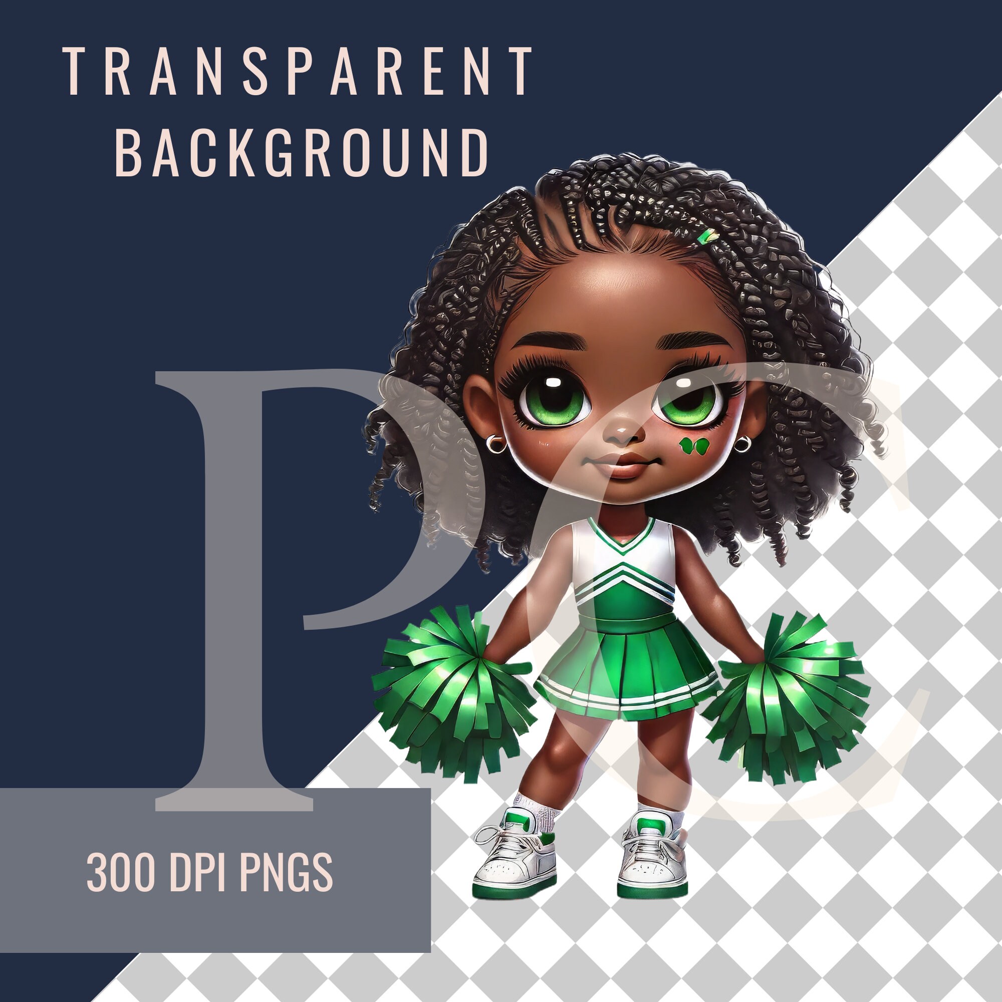 Cheerleader Chibi Clipart: Girl Team Graphics (digital Artwork) - Etsy