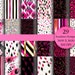 Luxurious Hot Pink & Black Digital Paper Pack Seamless 12x12 300 DPI ...