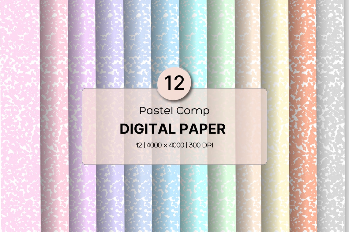 Composition Book Cover Digital Paper Composition Notebook Digital Paper ...