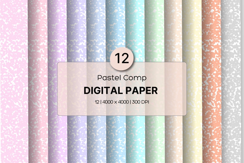 Composition Book Cover Digital Paper Composition Notebook Digital Paper ...