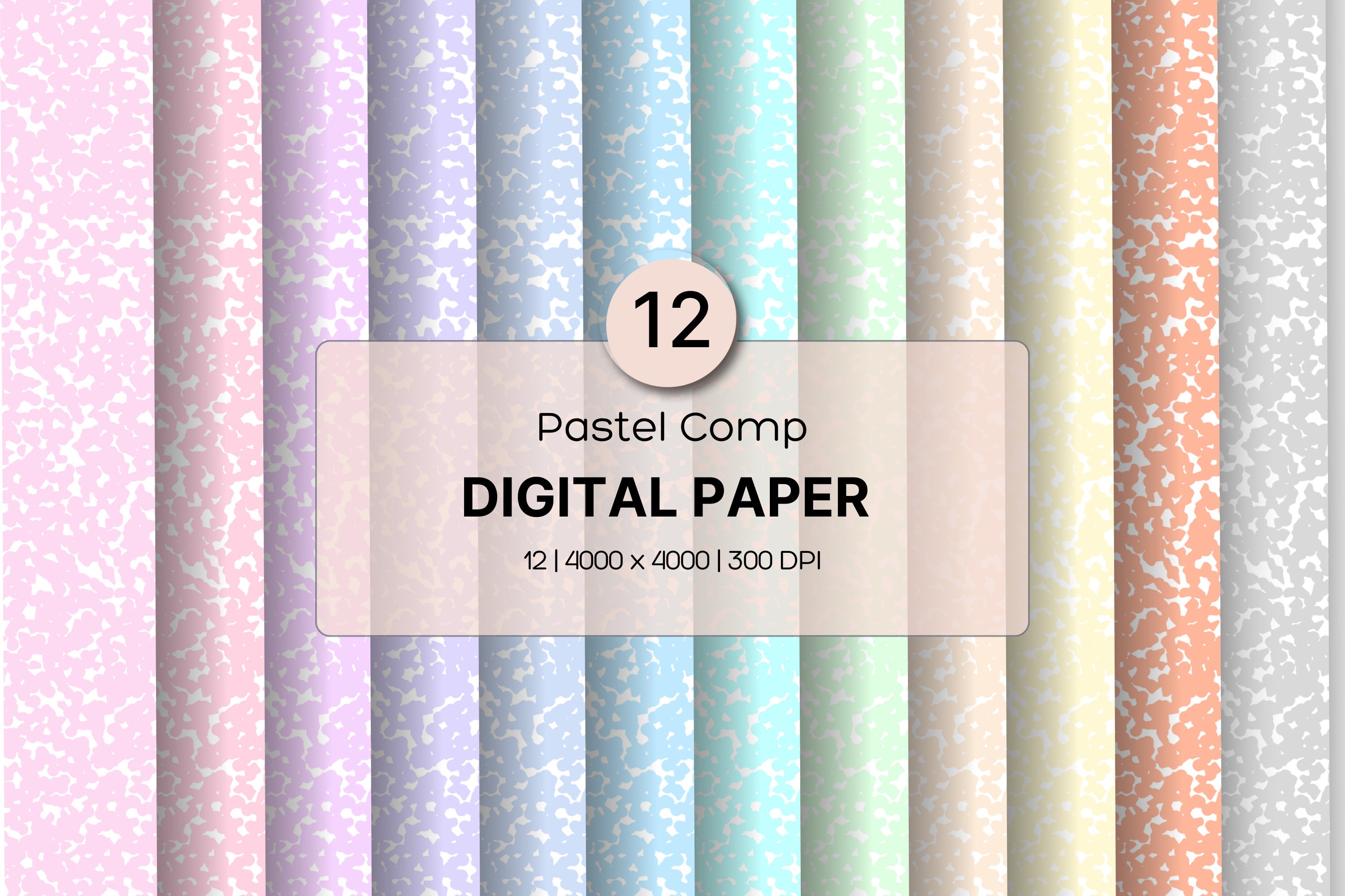 Composition Book Cover Digital Paper Composition Notebook Digital Paper ...