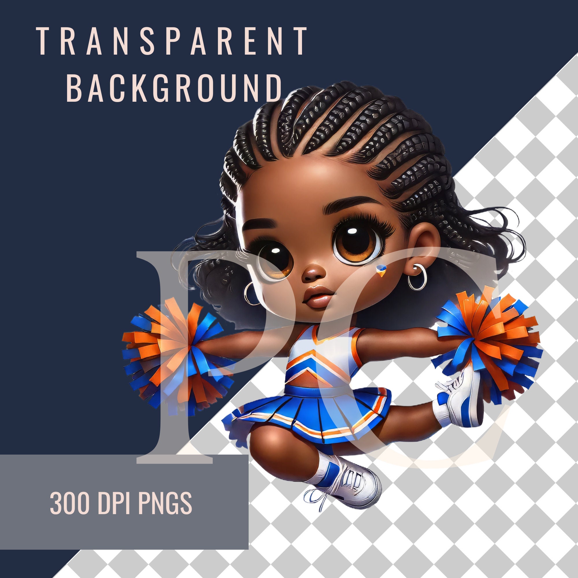 Cheerleader Chibi Clipart: Girl Team Graphics (digital Artwork) - Etsy