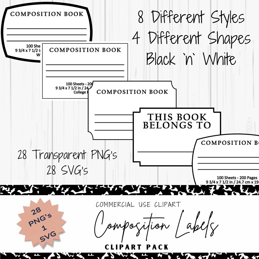 Composition Book Label Goodnotes Labels Journal Pattern Planner Designs ...