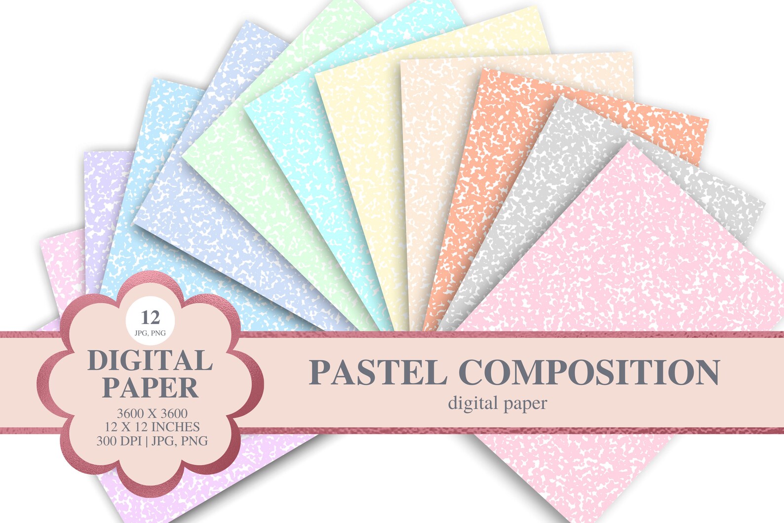 Composition Book Cover Digital Paper Composition Notebook Digital Paper ...
