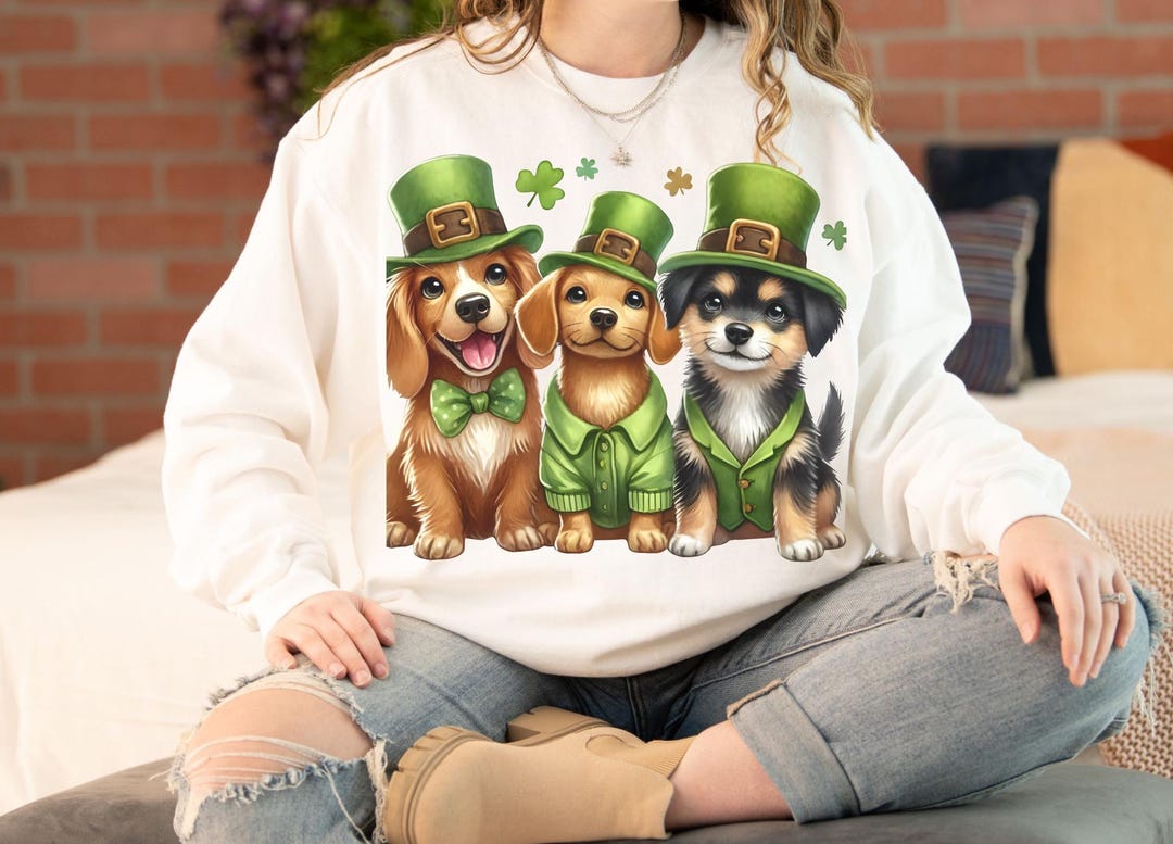 St Patricks PNG, St Patricks Day Dogs, Cute Dog Design, Cute Holiday ...