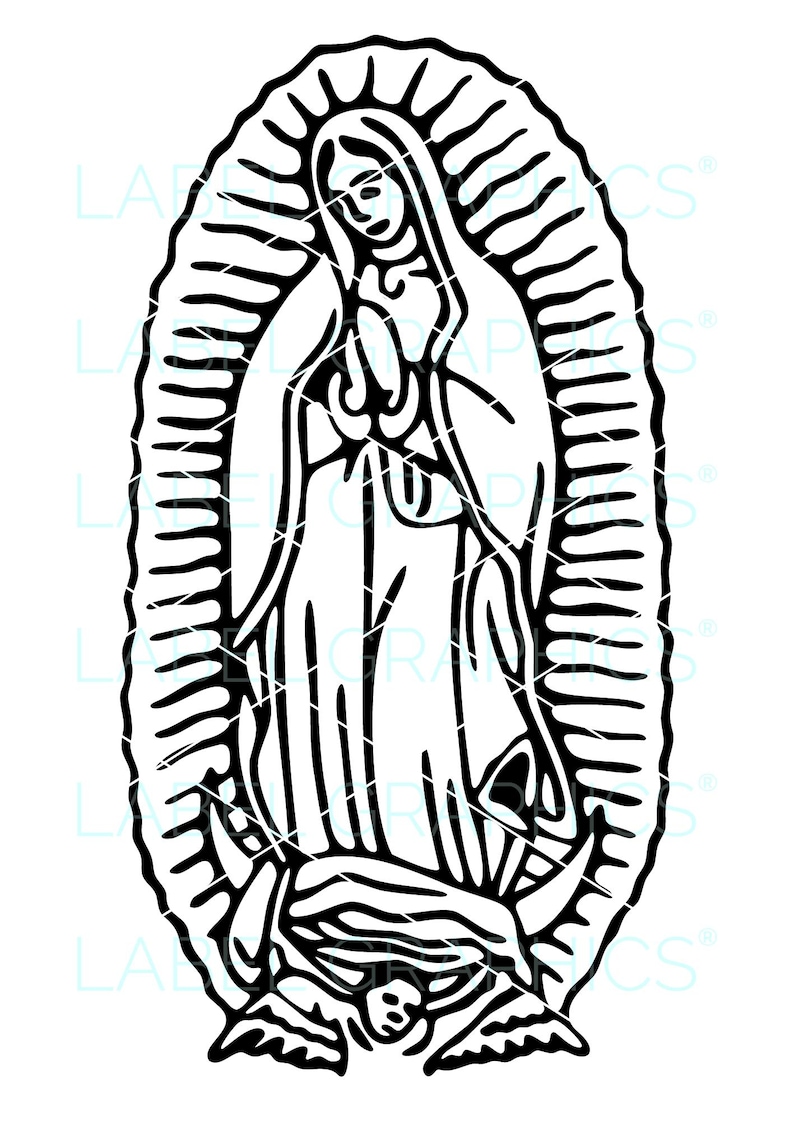 Exciting Virgen De Guadalupe Black And White Pictures