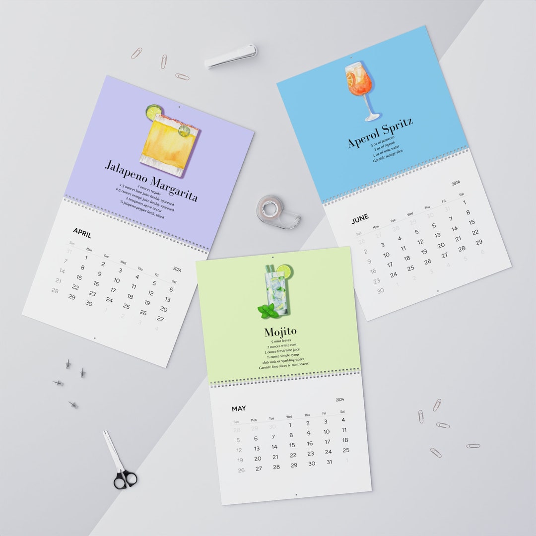 2024 Cocktail Calendar 2024 Wall Calendar Cocktail Lover - Etsy Australia