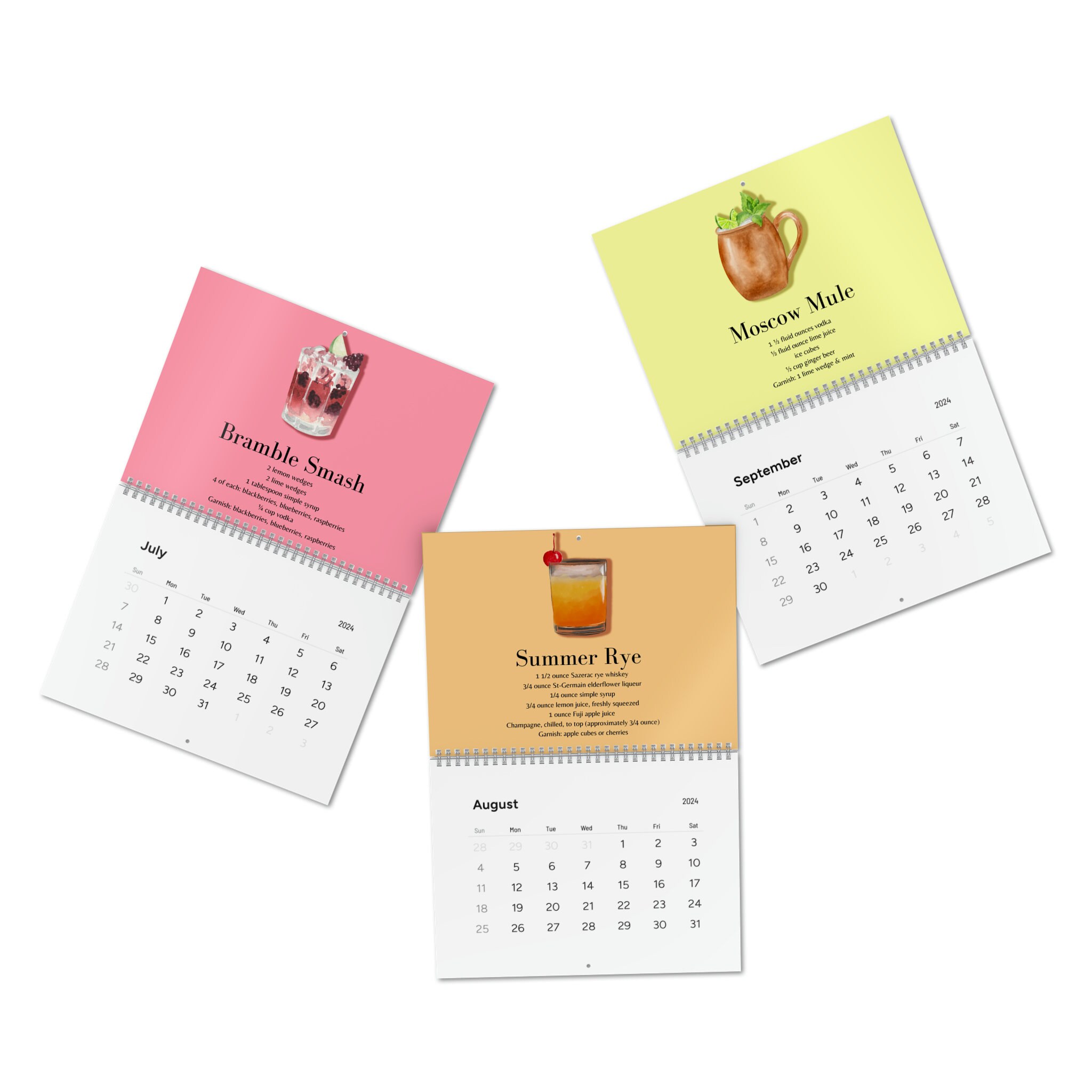 2024 Calendar Cocktail | 2024 Wall Calendar sold by Fireplace High-Rise ...
