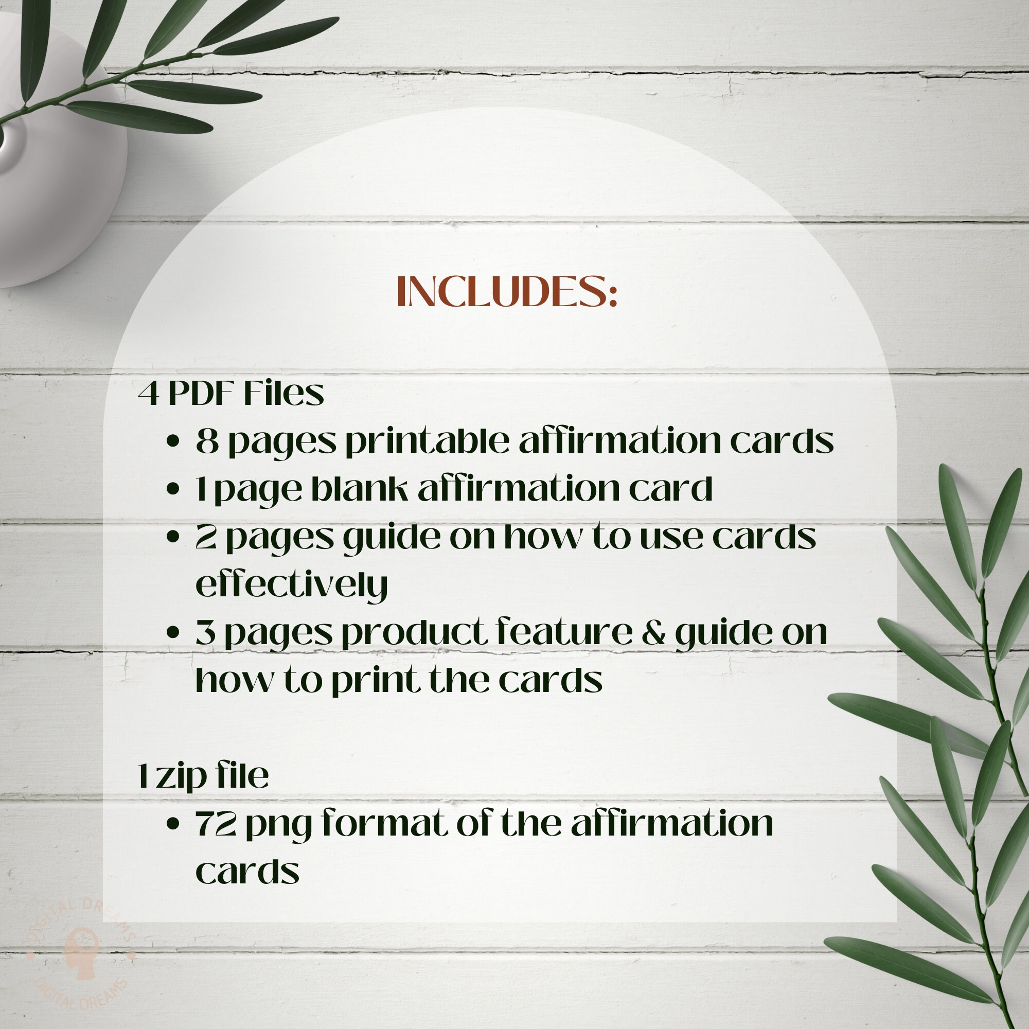 Boho Affirmations Cards Printable Affirmation Deck Positive - Etsy