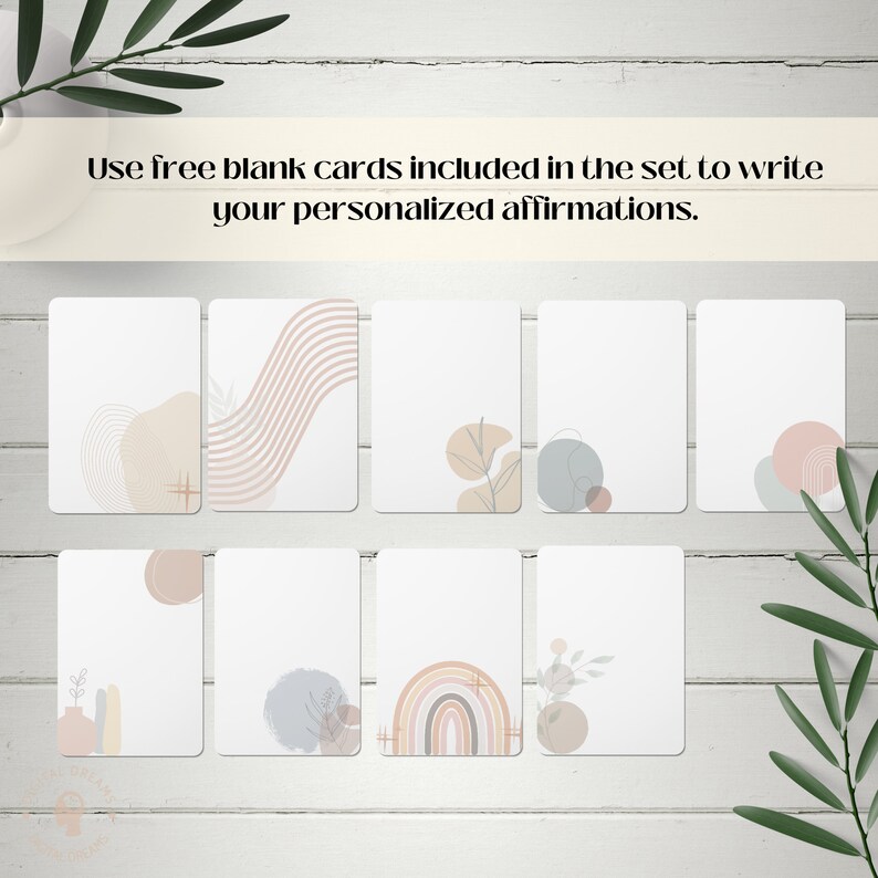 Boho Affirmations Cards Printable Affirmation Deck Positive Etsy