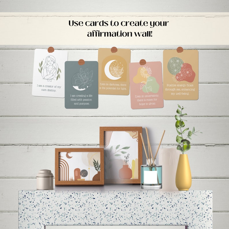 Boho Affirmations Cards Printable Affirmation Deck Positive Etsy