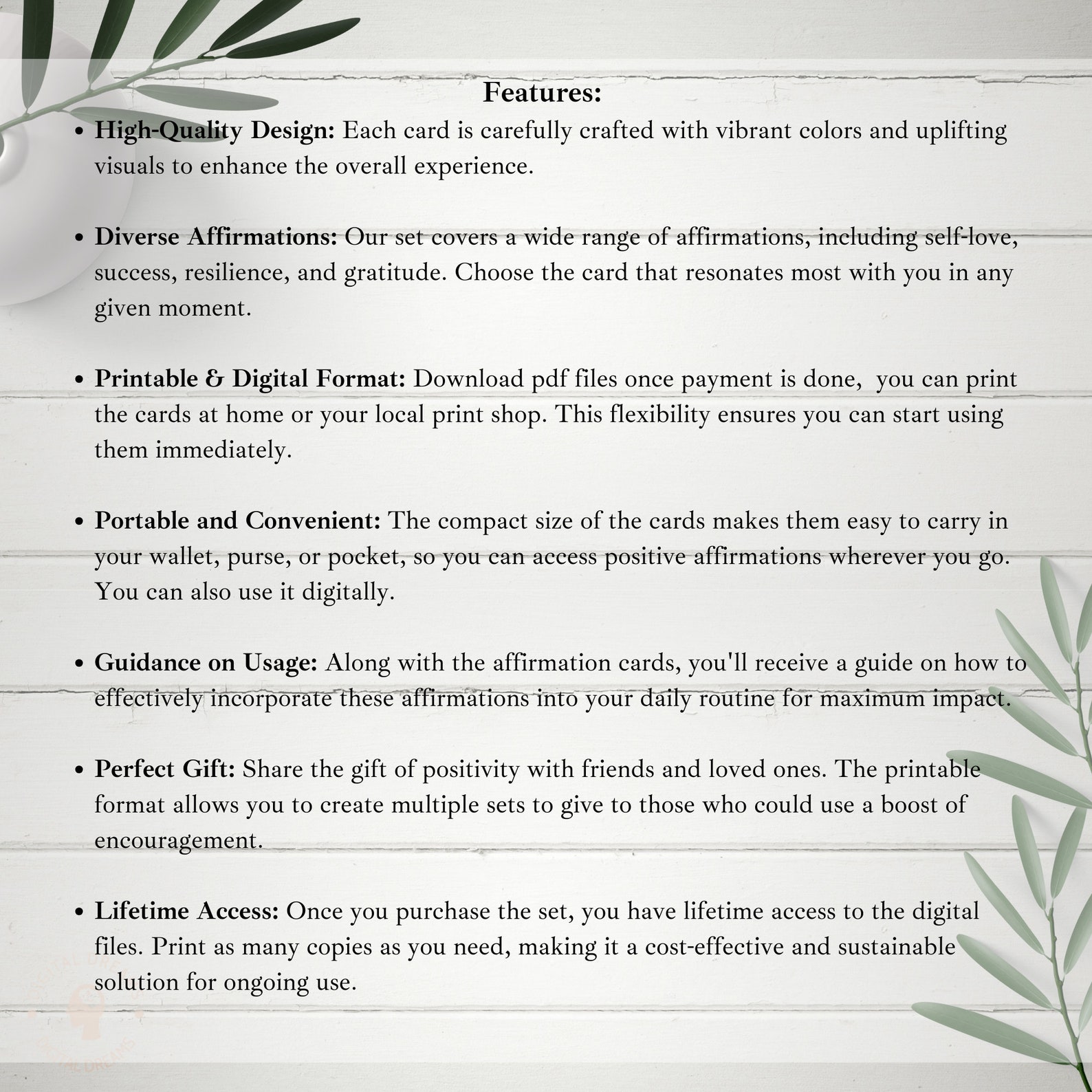 Boho Affirmations Cards Printable Affirmation Deck Positive - Etsy